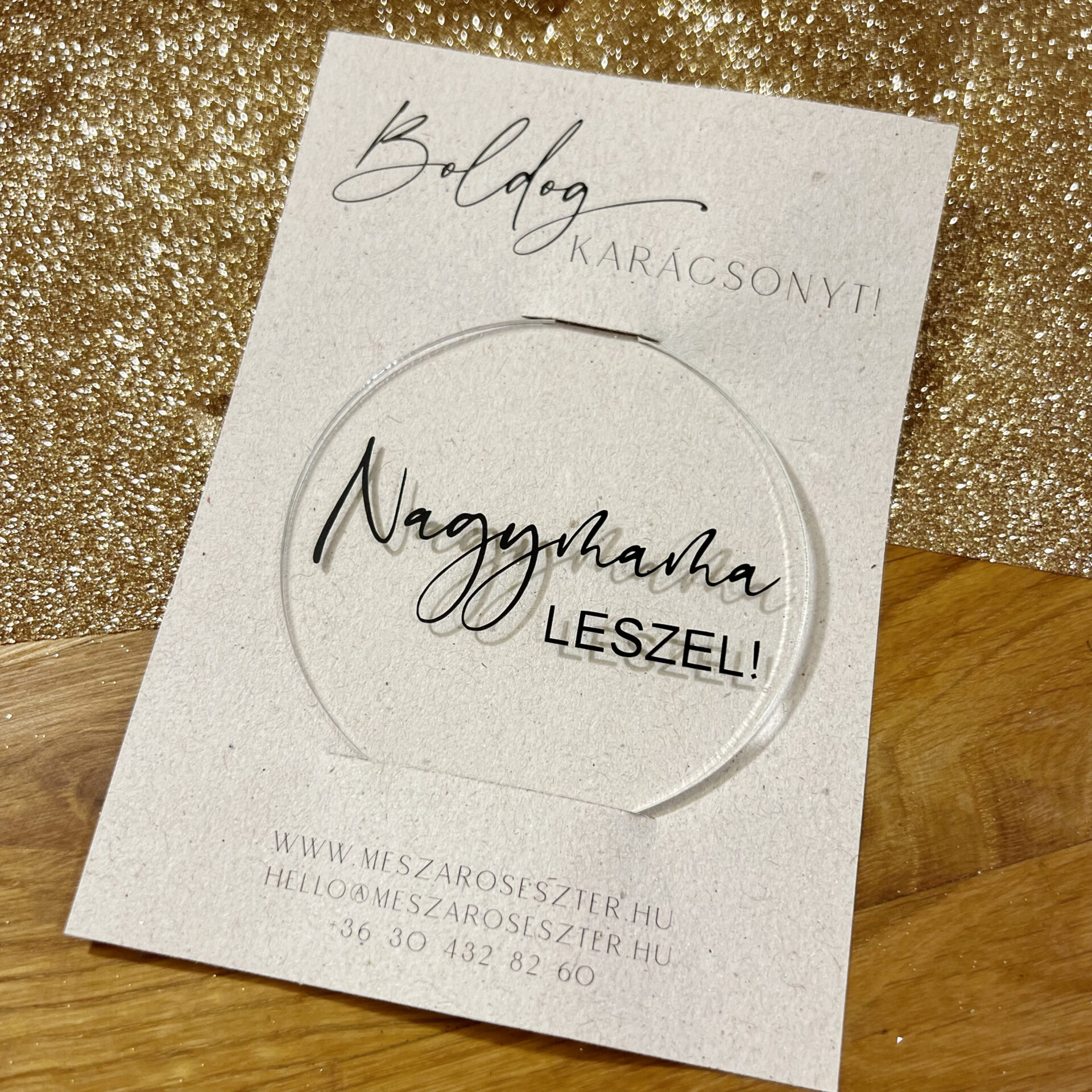 Plexi/akril karácsonyfadísz - Nagymama leszel! - Mészáros Eszter
